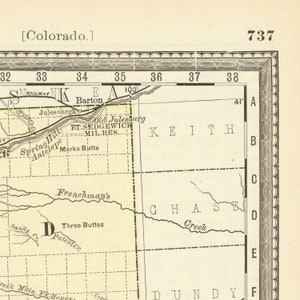 Antique Colorado Map Print: 1884 Fine Art Reproduction - Etsy