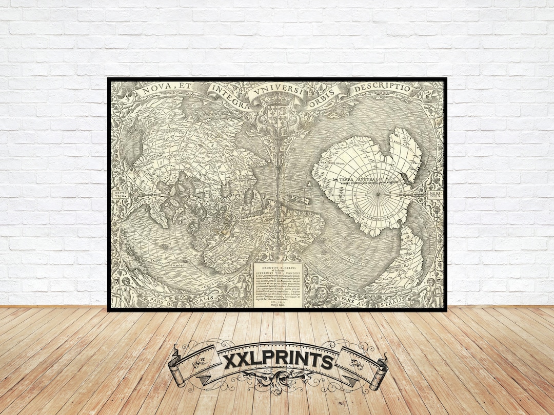 Oronce Fine World Map Print: 1531 Rare Historical Reproduction - Etsy