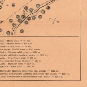 Old Map of Kaaba Great Mosque, Mecca (majid Al Haram), 1930, Turkish ...