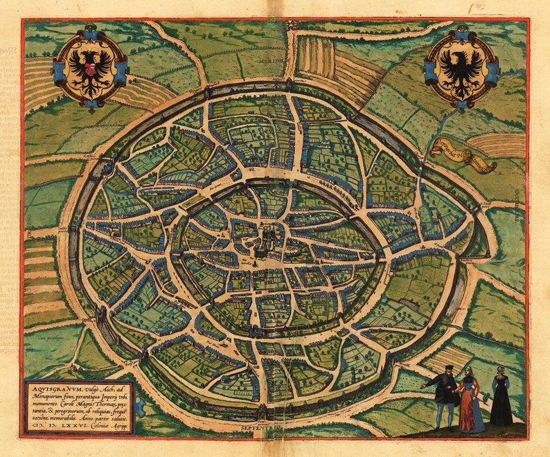 Aachen Map Print: 1578 Antique City Plan, Fine Art Reproduction - Etsy
