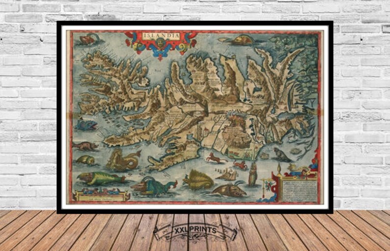 Ancient Map of Iceland 1648 Rare Map Antique Fine - Etsy