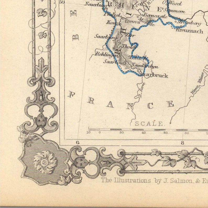 Old Map of Prussia 1851 Antique Map Fine Reproduction | Etsy