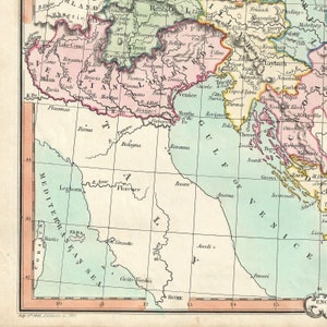 Old Map of Austria 1850 Very Rare Map Colorfull Map - Etsy