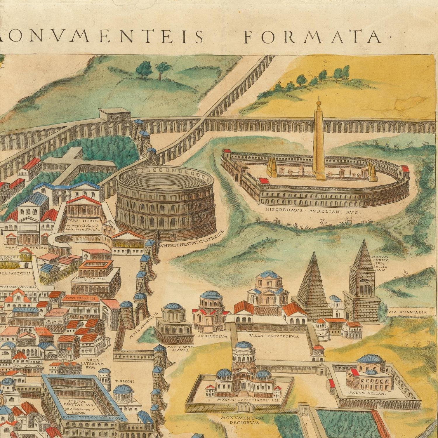 Oude kaart van Rome1561 De tijd van Keizer van Augustus | Etsy