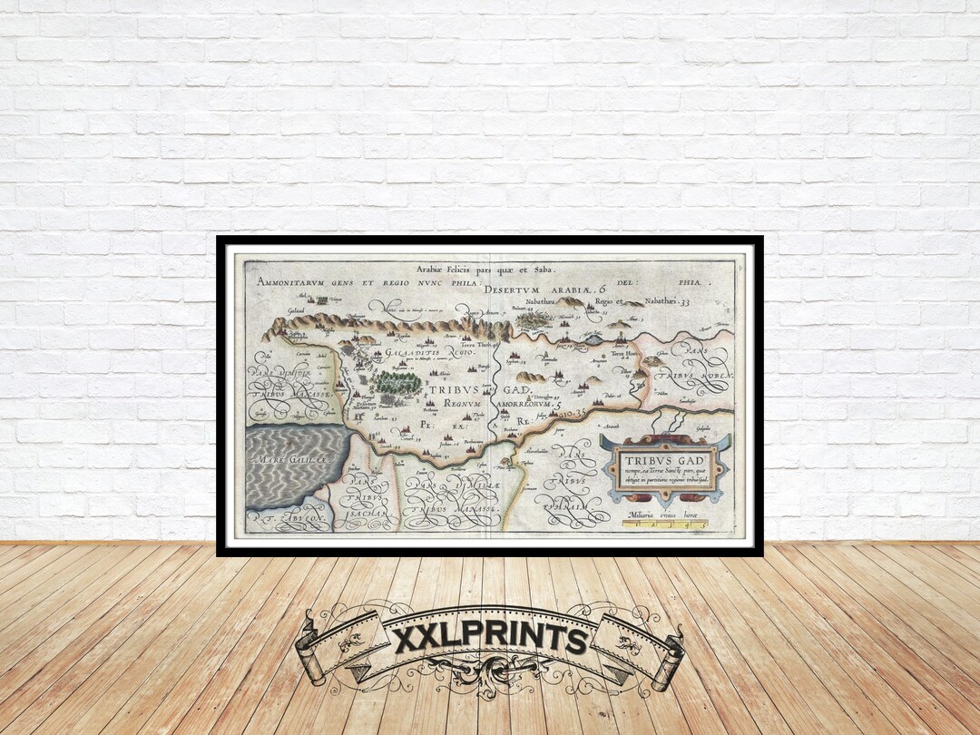 1590 Ancient Map of Gad, Israel: Sea of Galilee Fine Art Print - Etsy