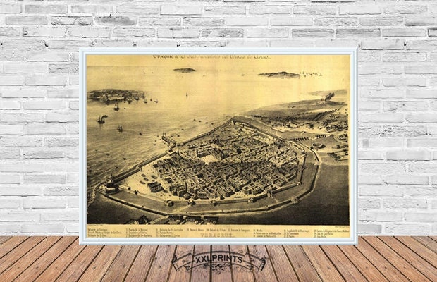 Antique Map of Veracruz Mexico 1850 Aerial View Fine - Etsy
