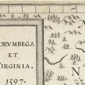 Norumbega Map Print: 1597 Ancient Map Reproduction - Etsy