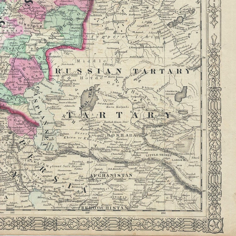 1863 Antique Map of Europe: Fine Art Giclée Print - Etsy