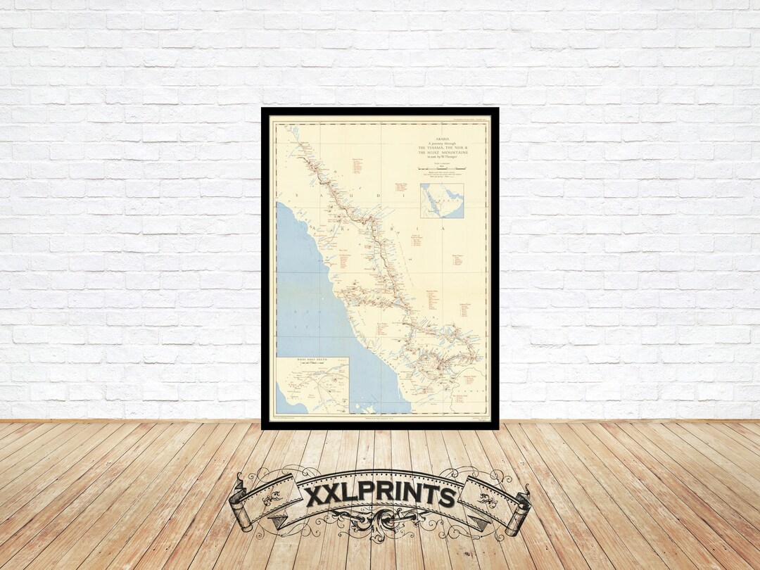 1947 Saudi Arabia Map Print: Vintage Tribal Names Art - Etsy