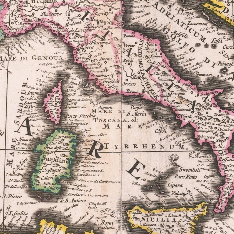 Old Map of Europe 1705 Extremely Rare Antique Map Fine - Etsy