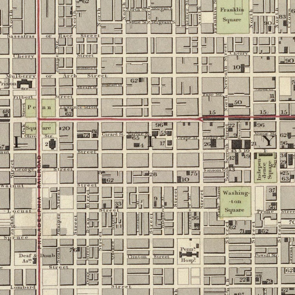 Old Map of Philadelphia 1840 City Plan Antique Map Fine | Etsy