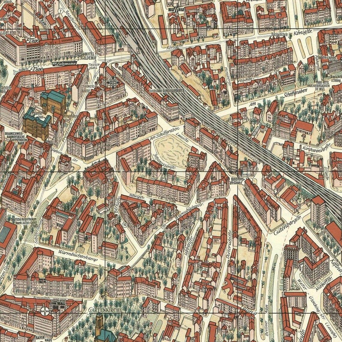 Hannover Germany Map Print: 19th Century City Plan - Etsy