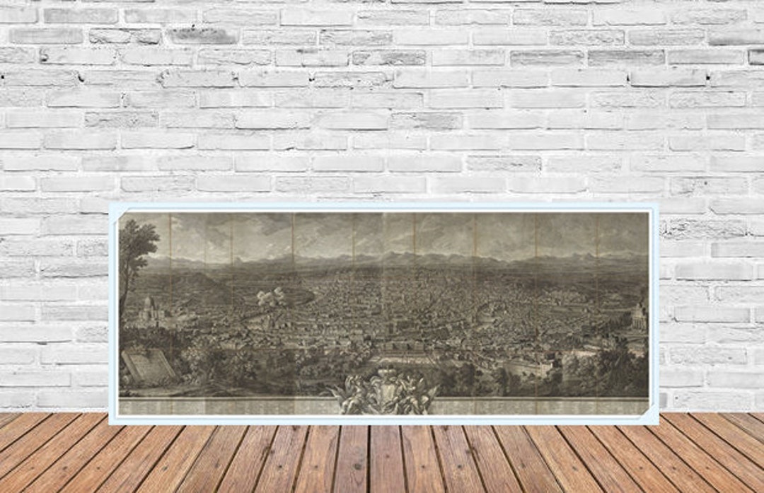 Ancient Lithography City of Rome Panoramic View Very Old - Etsy