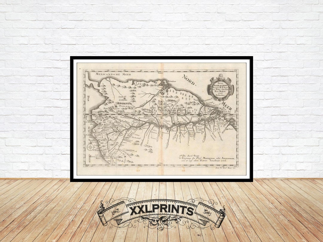 Antique Amazon Map Print: 1728 Rare Fine Art Reproduction - Etsy