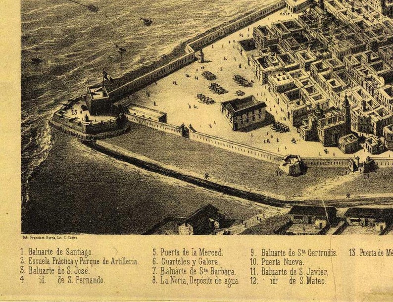 Antique Map of Veracruz Mexico 1850 Aerial View Fine - Etsy