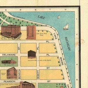 Chicago Map Print: 1940s Illinois City Plan, Antique Decor - Etsy