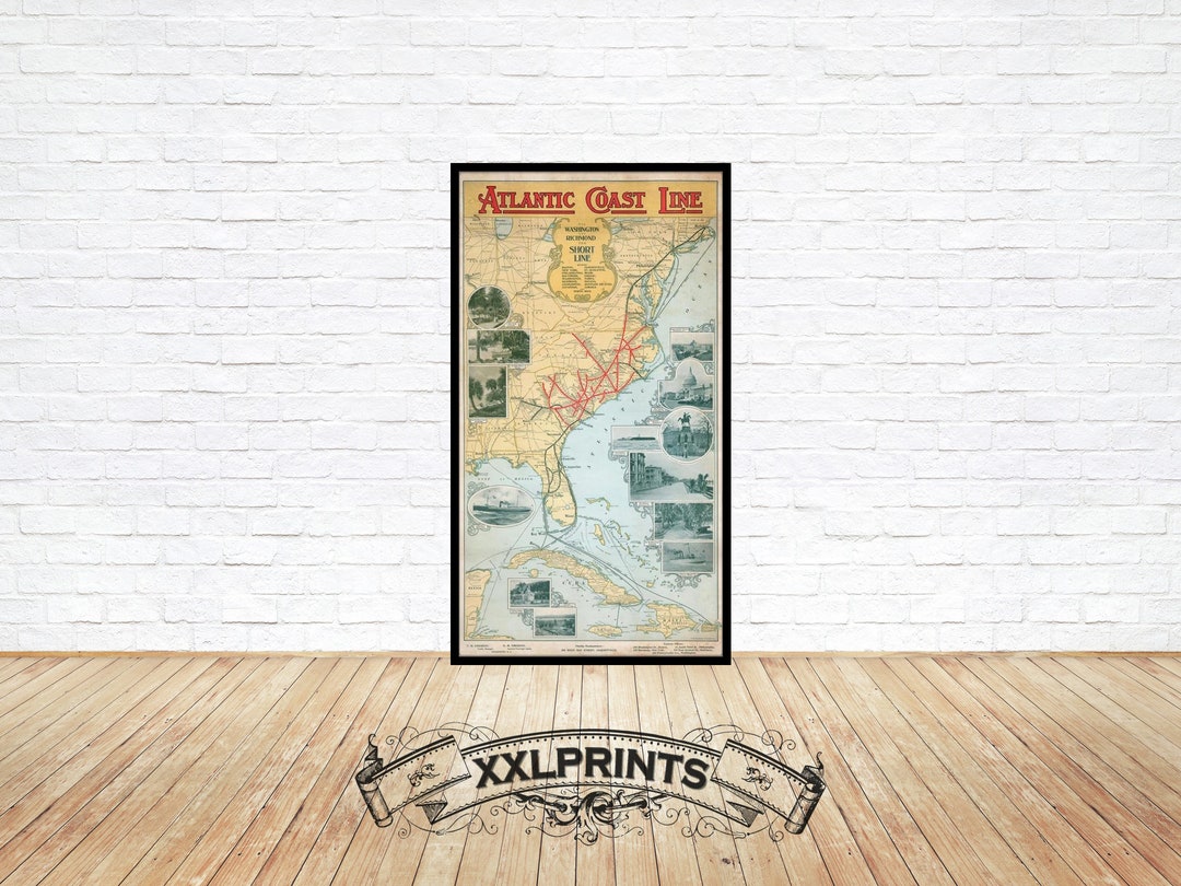 Antique Railroad Map of Eastern US, 1898: Fine Art Print - Etsy
