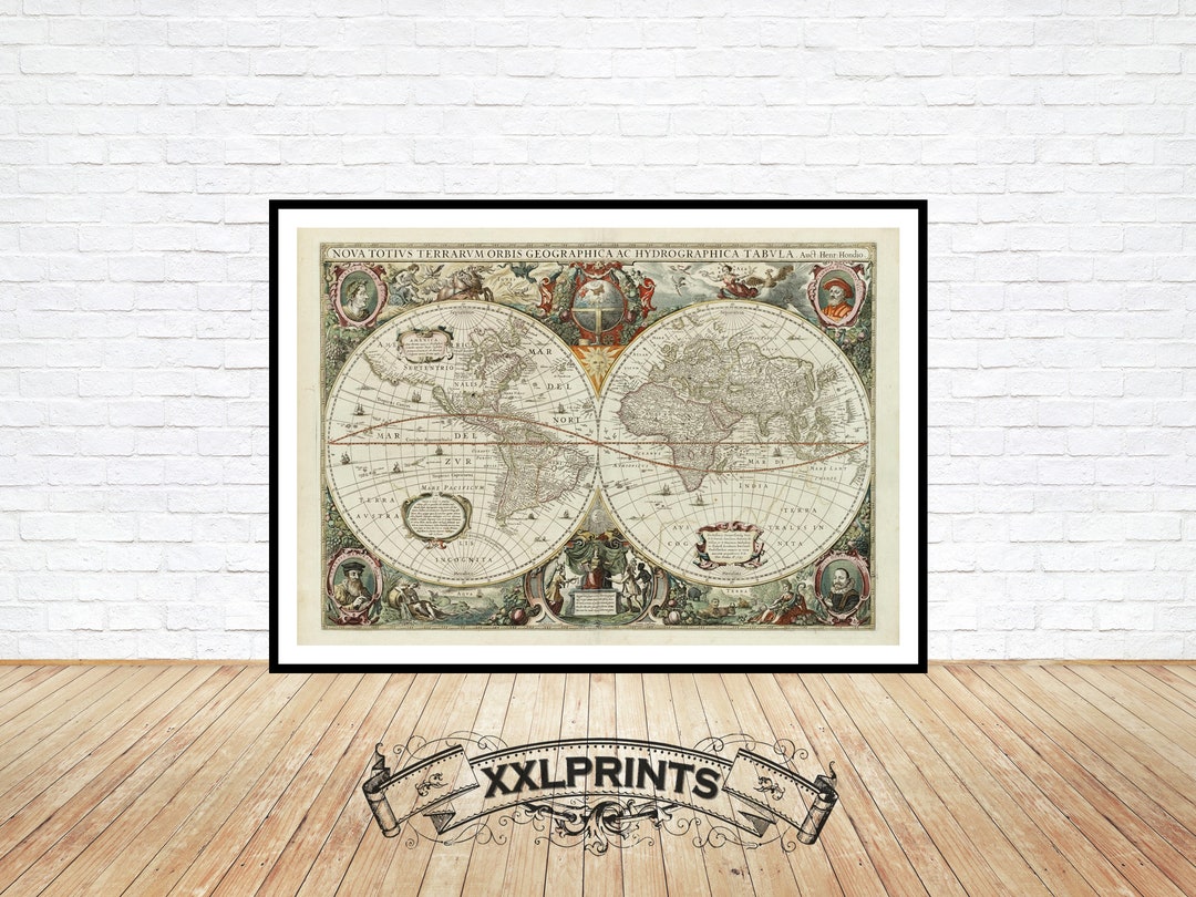 1641 World Map Print: Antique Decor Fine Art Reproduction - Etsy