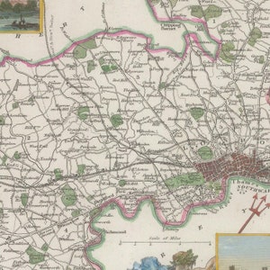 Antique Middlesex Map Print: 1840 United Kingdom County Art - Etsy