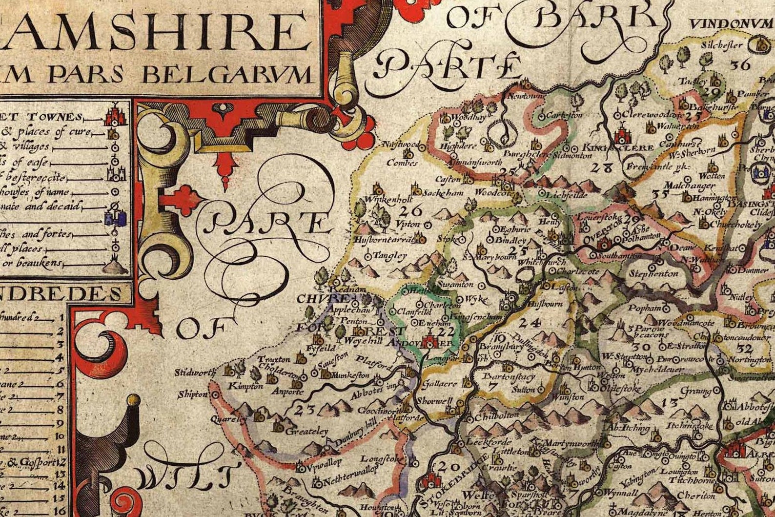 Antique Map of Hampshire England 1610 Old Map Fine - Etsy