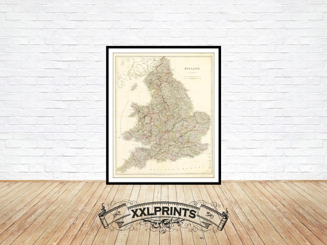 Antique Map of England 1832: Fine Art Giclée Print - Etsy