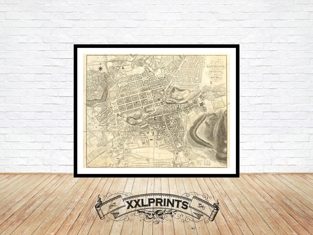 Edinburgh Antique Map Print, 1824 City Plan, Fine Art Reproduction - Etsy