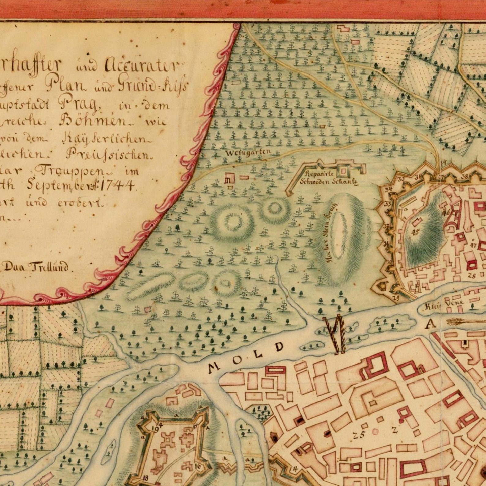 Antique Prague Map Print, 1744 City Plan, Fine Art Reproduction - Etsy