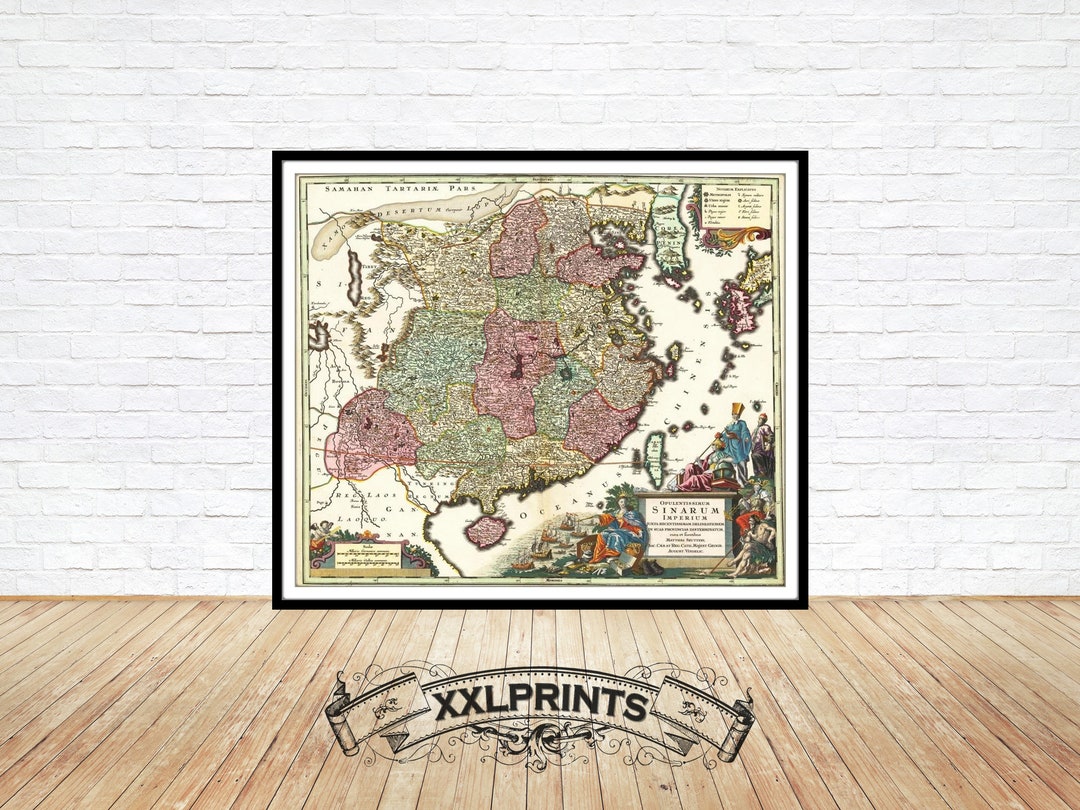 Antique China Map Print: 1730 Rare Fine Art Reproduction - Etsy