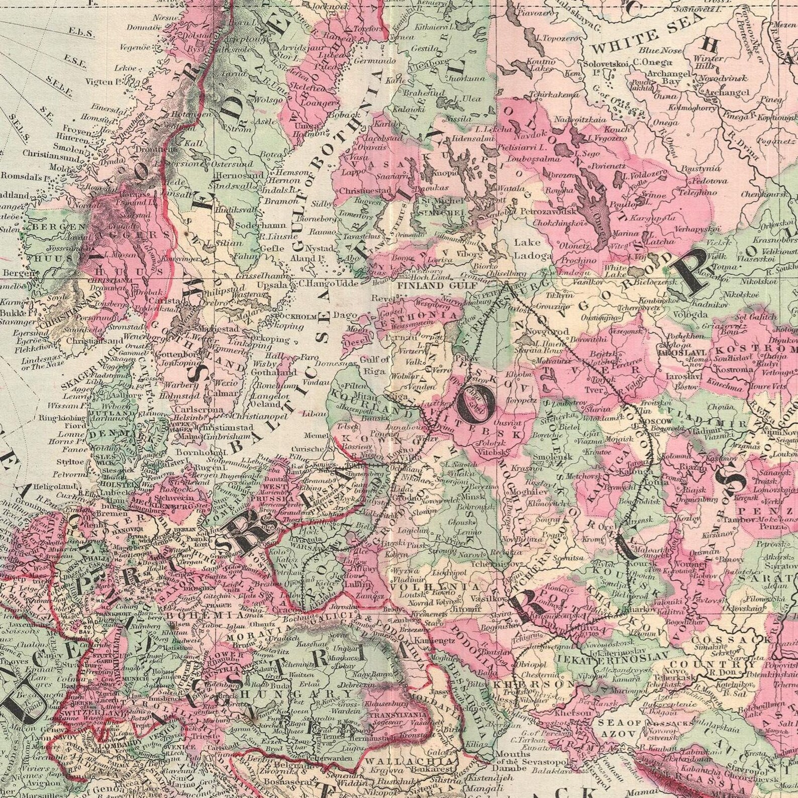 Old Map of Europe 1864 Antique Map Rare Map Fine - Etsy