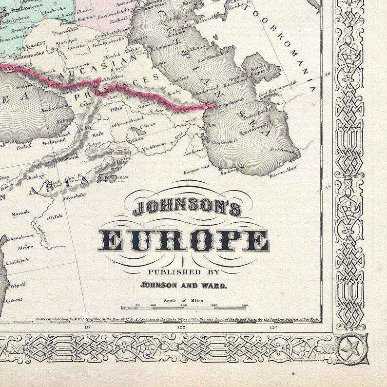 Antique Map of Europe 1864 Old Map Fine Reproduction Large - Etsy