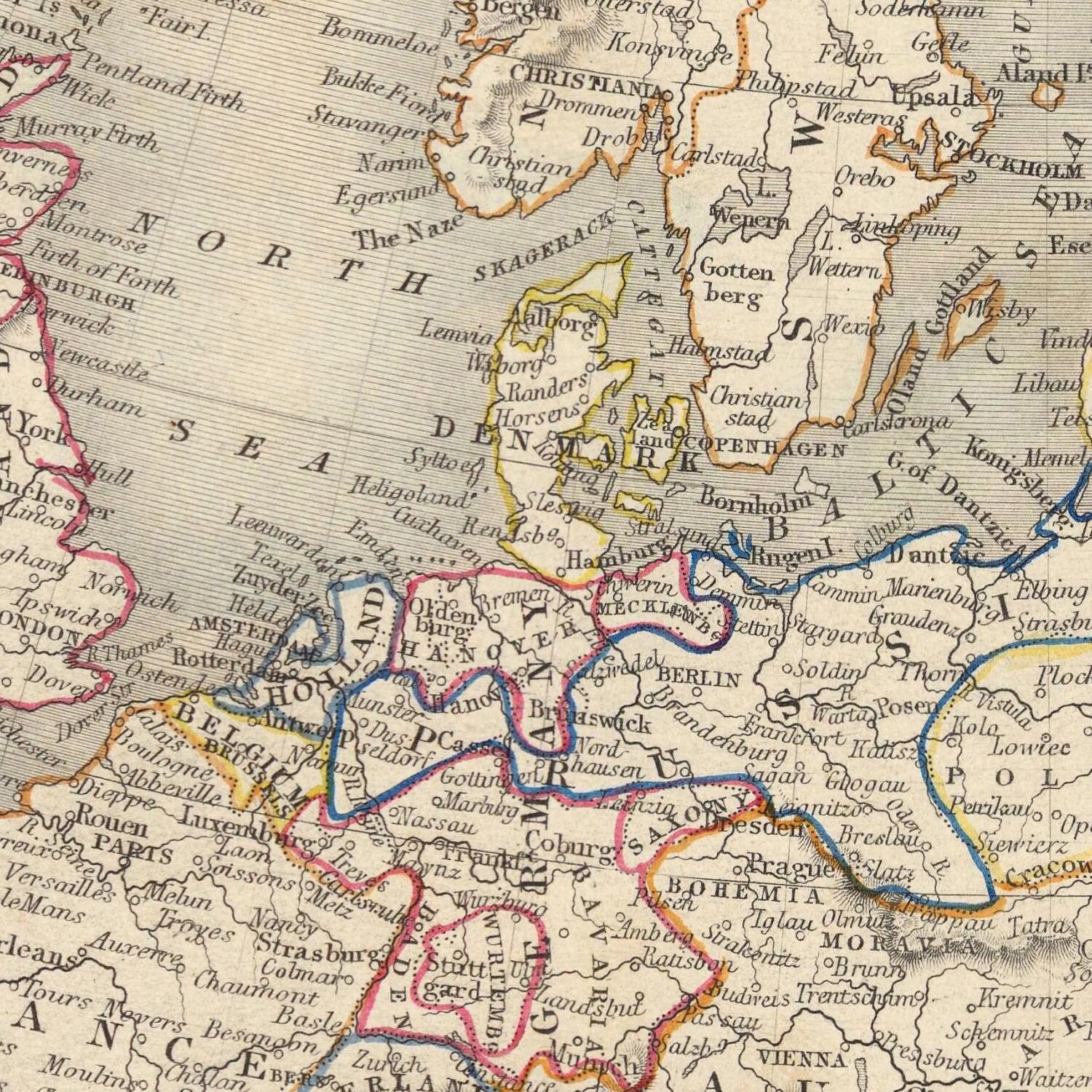 Old Map of Europe 1851 Antique Map Fine Reproduction Large | Etsy