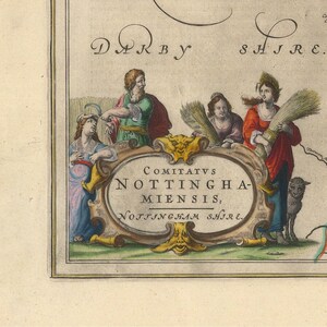 Old Map of Nottinghamshire,1648,rare Map,antique Map,united Kingdom's ...