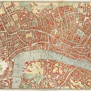 Old Map of London, 1805, City Plan, Rare, Fine Reproduction, Large Map ...