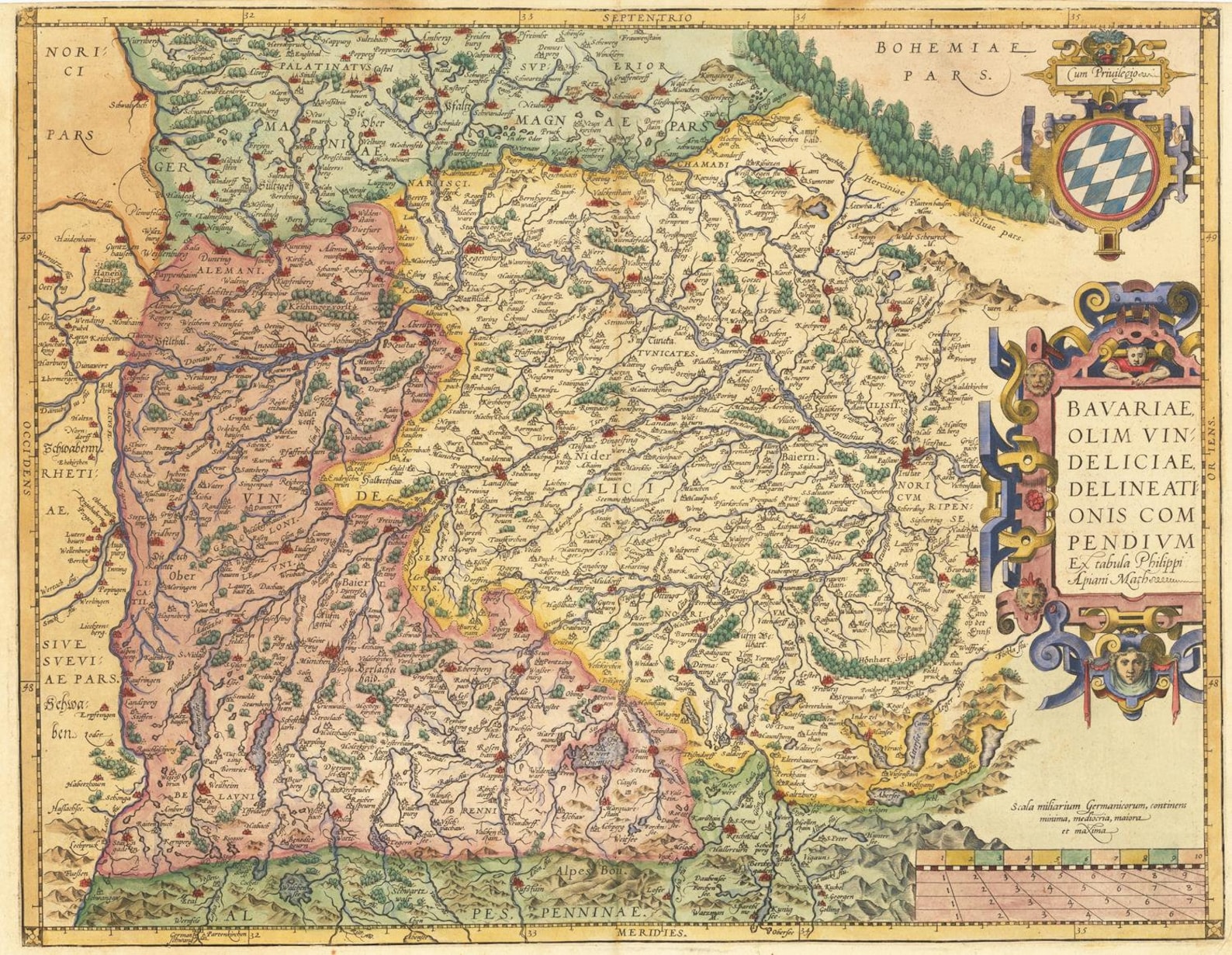 Old Map of Bavaria 1581 Ancient Map Very Rare Fine - Etsy