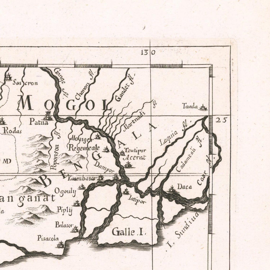 Old Map of India 1683 Rare Map Antique Fine Reproduction | Etsy