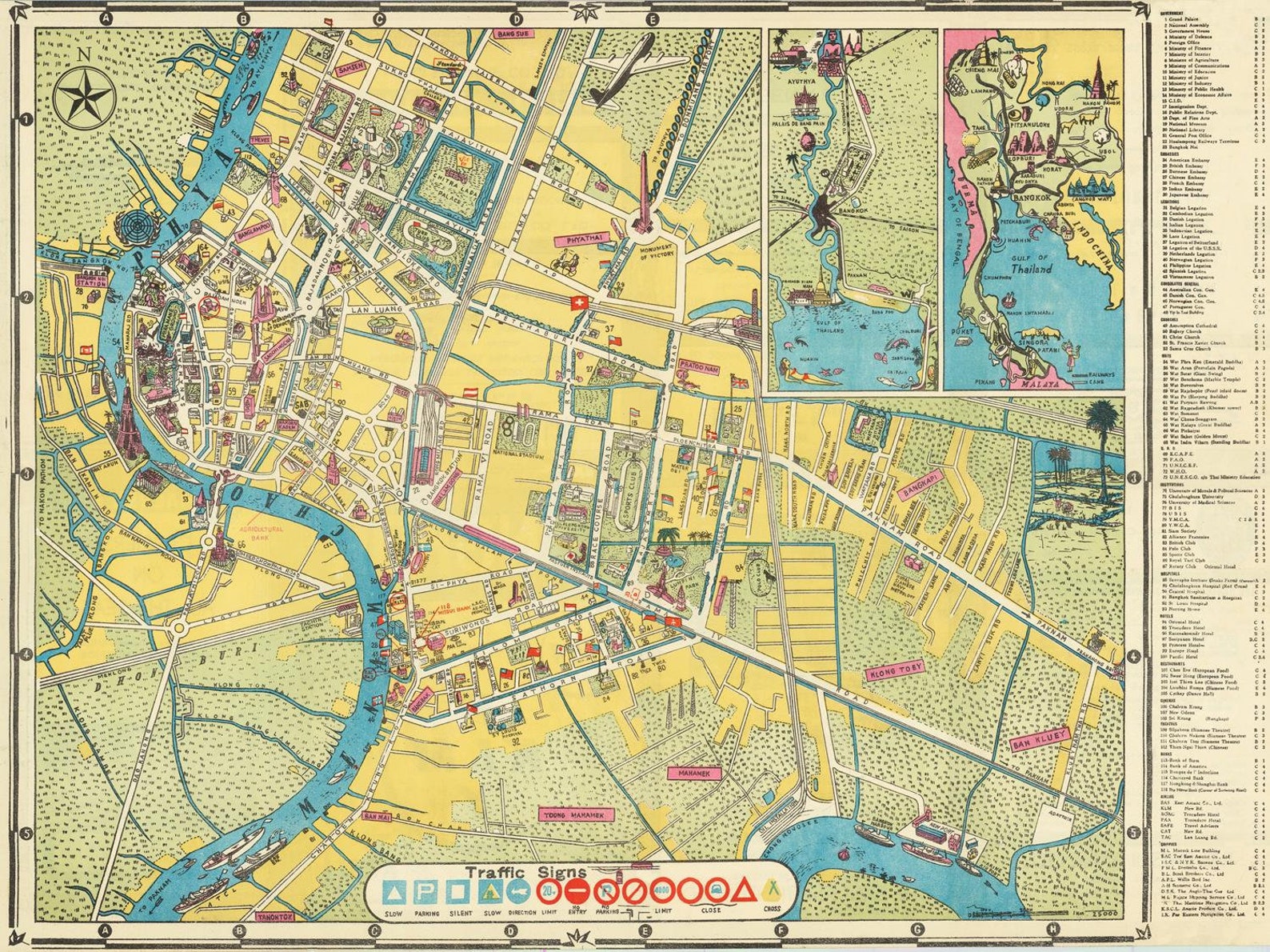 Bangkok Map Print: 1954 City Plan, Fine Art Reproduction - Etsy