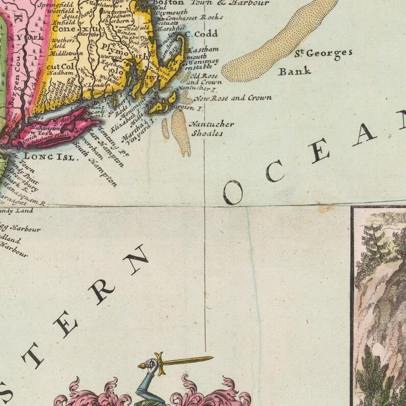 Old Map of New Foundland New Scotland New England New York - Etsy