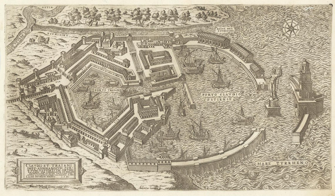 Ancient Map of Ostia 1602 Old View Very Rare Fine - Etsy
