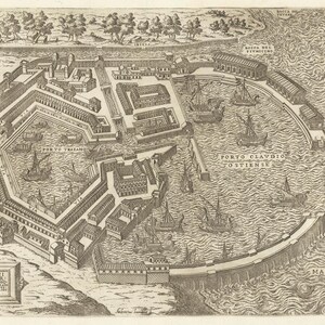 Ancient Map of Ostia, 1602, Old View, Very Rare, Fine Reproduction ...