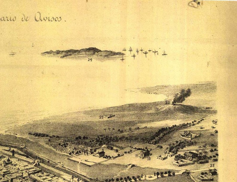 Antique Map of Veracruz Mexico 1850 Aerial View Fine - Etsy