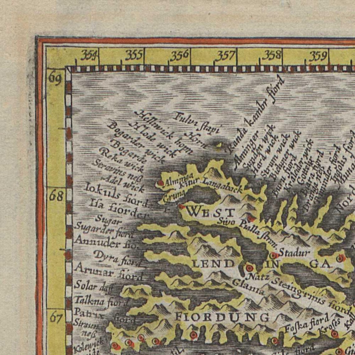Ancient Map of Iceland 1630 Rare Map Antique Fine | Etsy