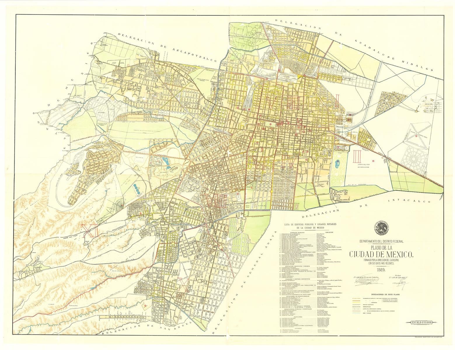 Old City Plan of Ciudad De Mexico 1929 Beautiful City Map - Etsy