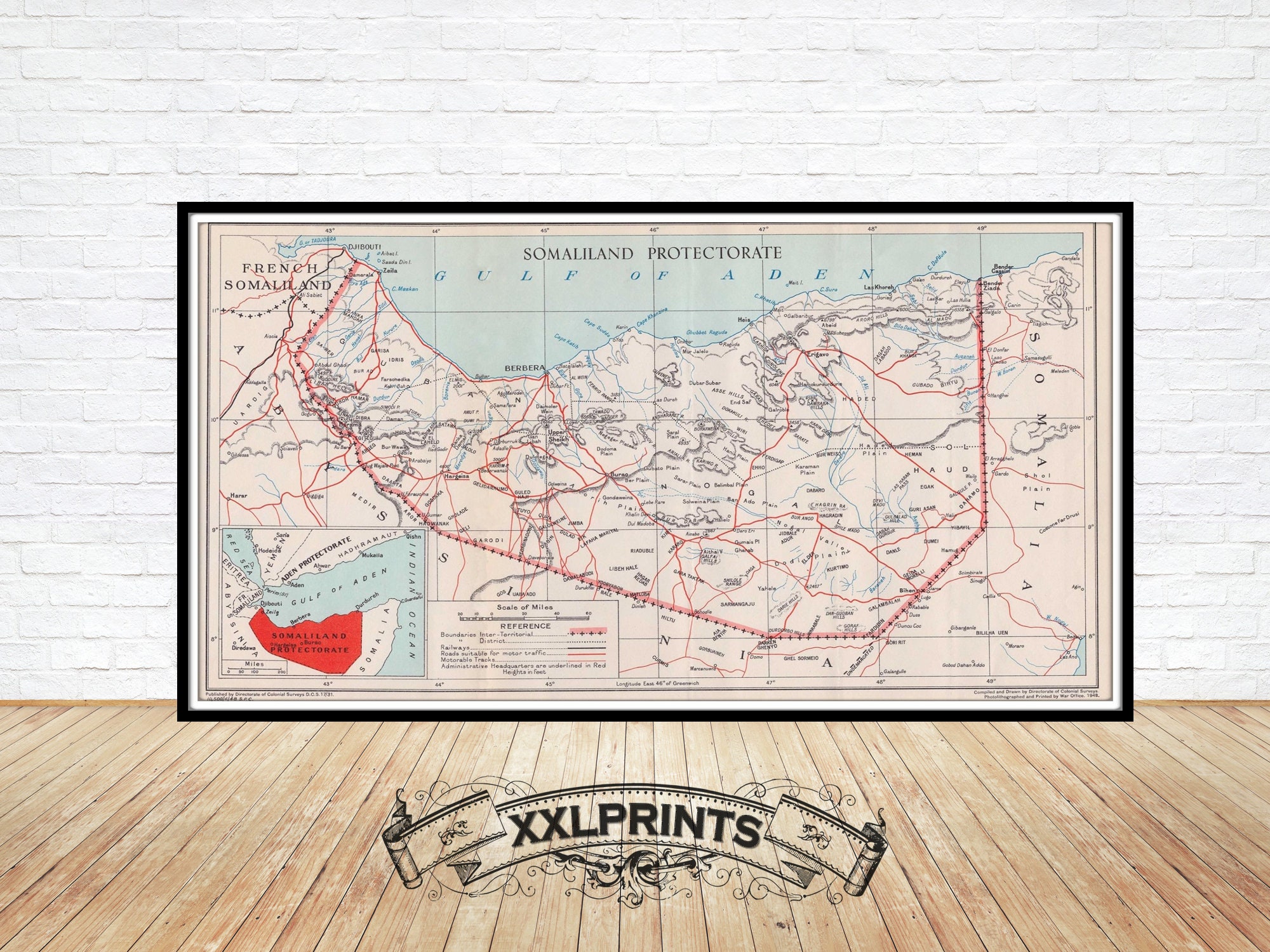 Somalia Map Print: 1948 Antique Style Fine Art Reproduction - Etsy