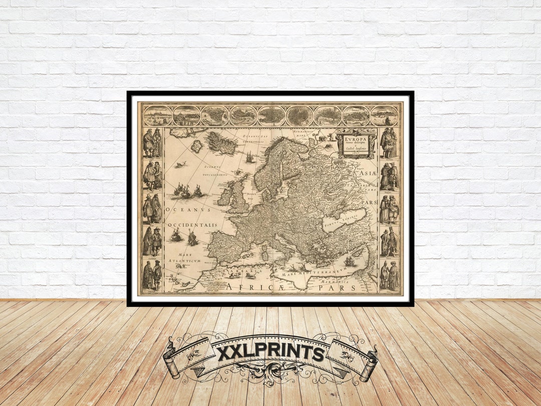 1617 Map of Europe: Rare Ancient Fine Art Print - Etsy