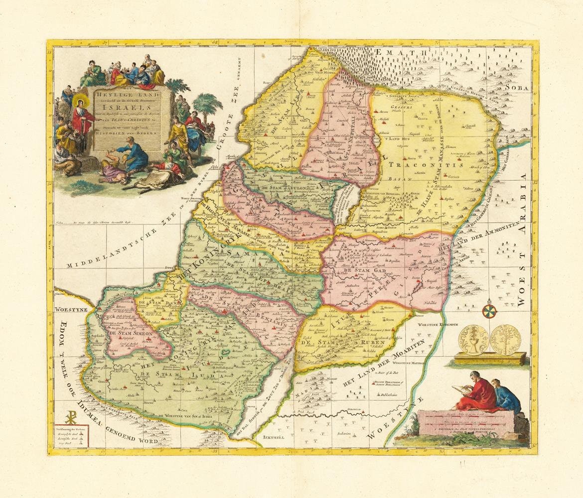 Old Map of Israel 1700 Very Rare 12 Tribes of Israel - Etsy