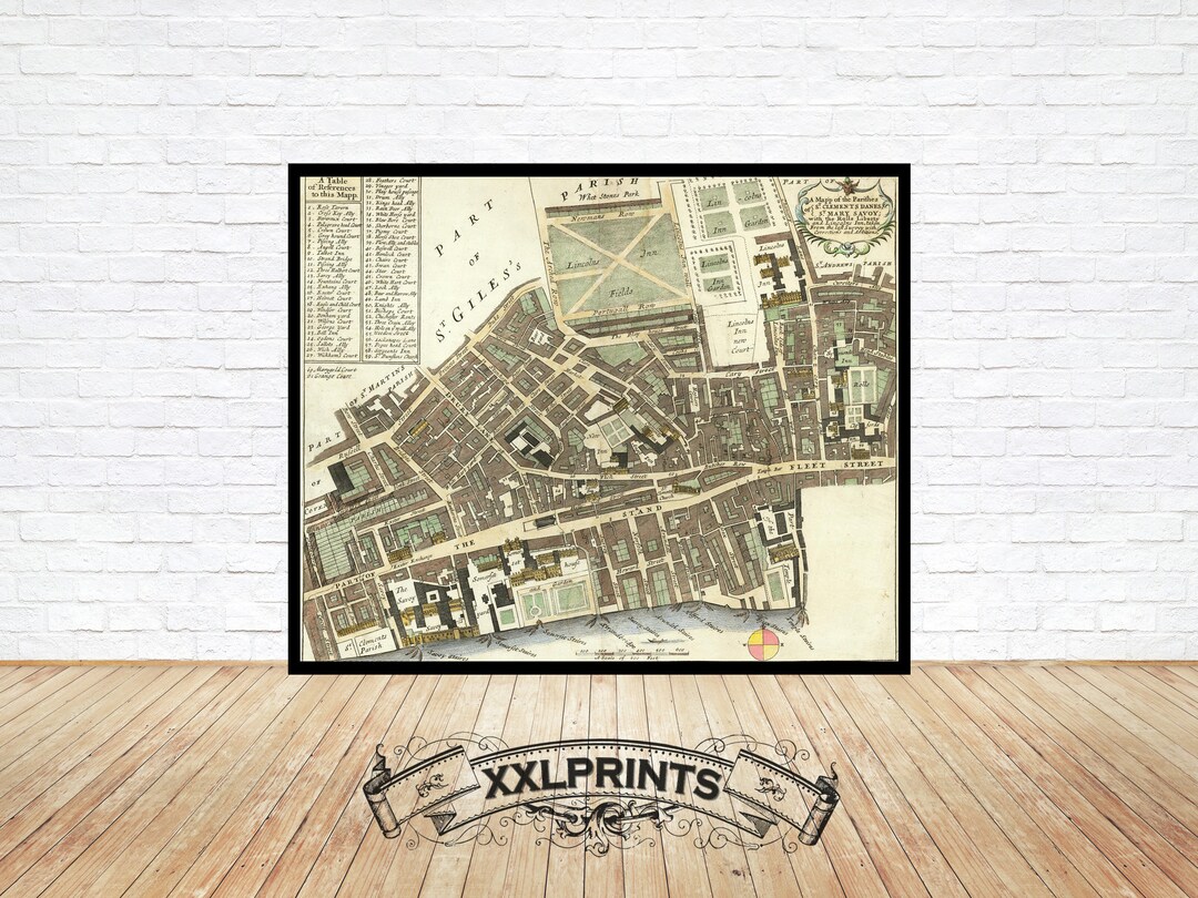 Covent Garden & Holborn Antique Map Print, 1720 Reproduction - Etsy