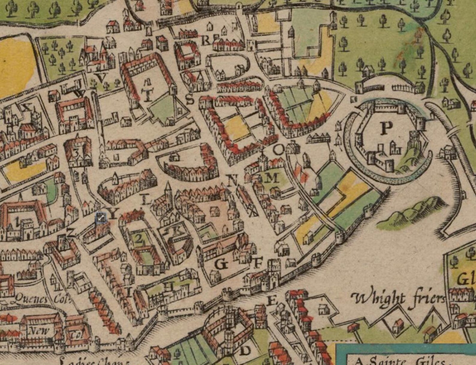 Ancient Oxford Map Print: 1605 United Kingdom Reproduction - Etsy