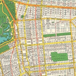 1950 Brooklyn Map Print: Vintage New York Fine Art Reproduction - Etsy