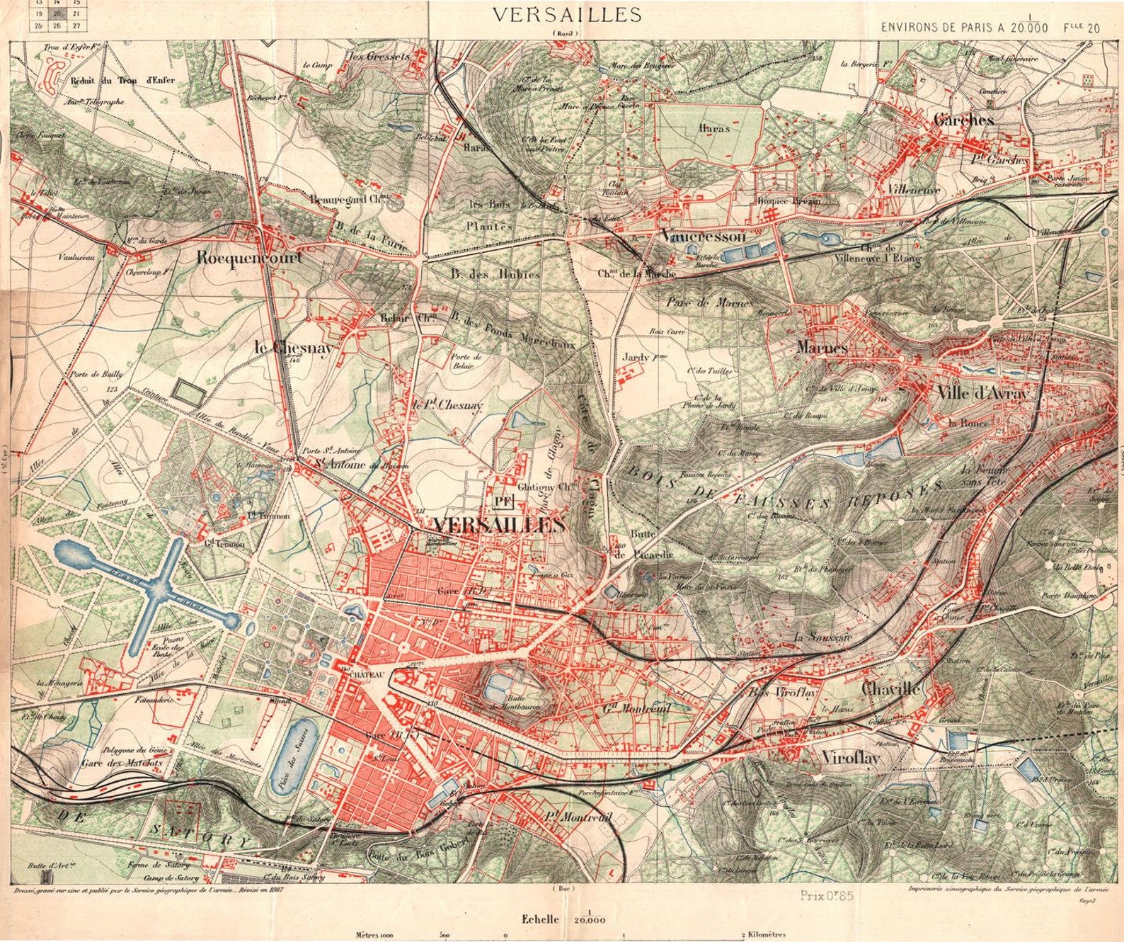 Old Map of Versailles 1897 Rare Map Fine Reproduction - Etsy