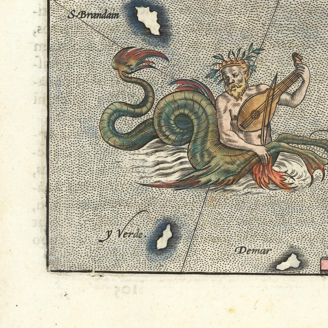 Old Map of North Atlantic 1592 Rare Map Ancient Map Fine - Etsy